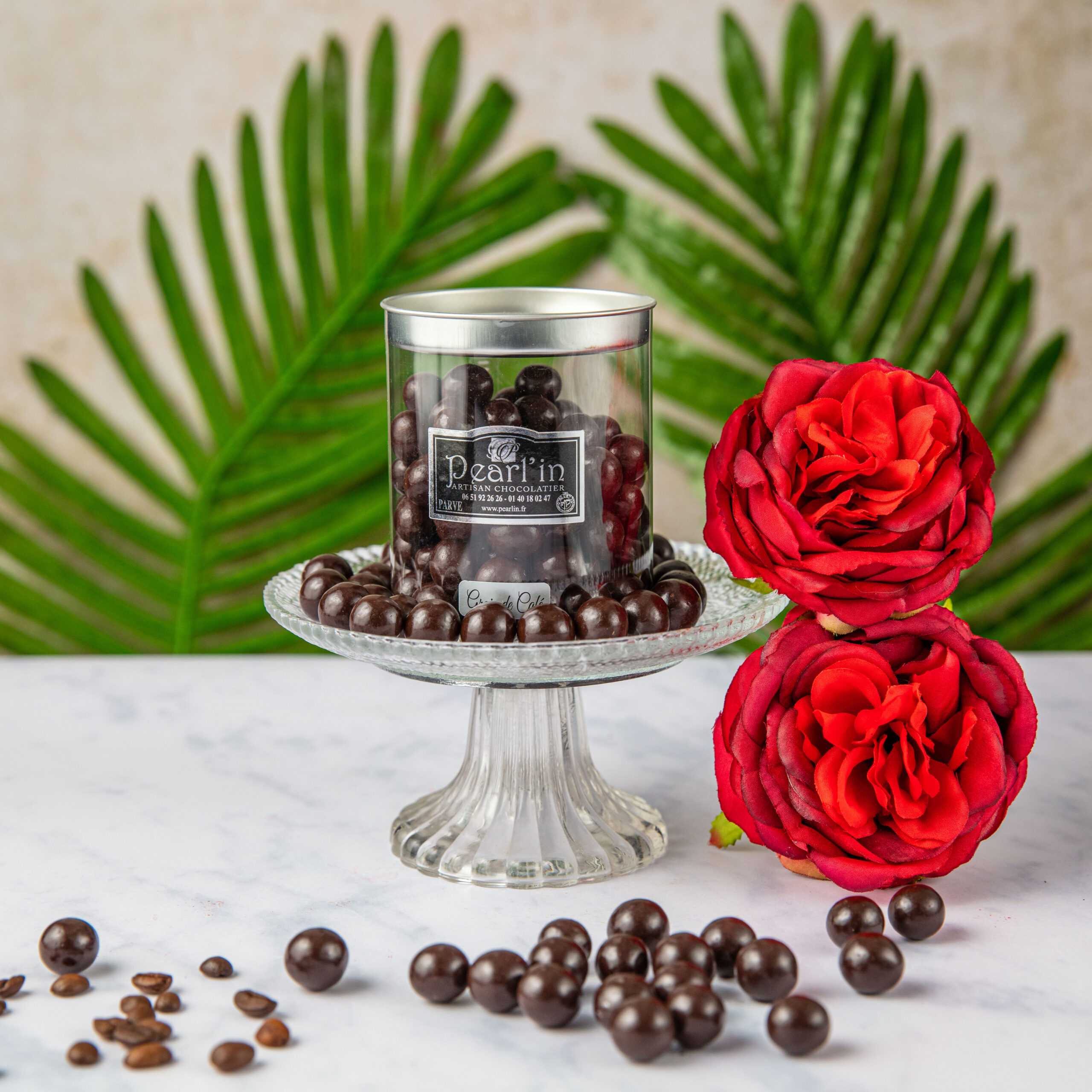 boite grains de café enrobé – pearlin chocolat traiteur cacher Paris 19 e